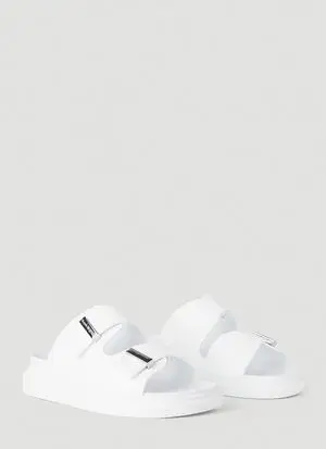 Alexander McQueen Logo Buckle Detail Flat Sandals