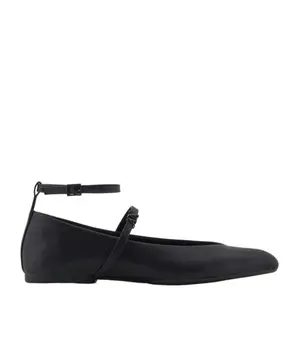 Armani Exchange Pointed-toe Ballerina Shoes - Black