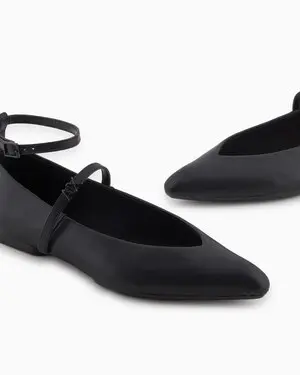 Armani Exchange Pointed-toe Ballerina Shoes