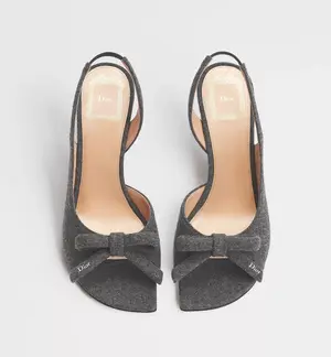 Dior Bow Heeled Slingback Sandal