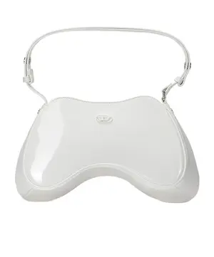 DIESEL® Play Logo Plaque Shoulder Bag - White