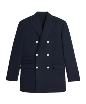 Celine Prince Jacket In Wool Cloth - Navy Blue