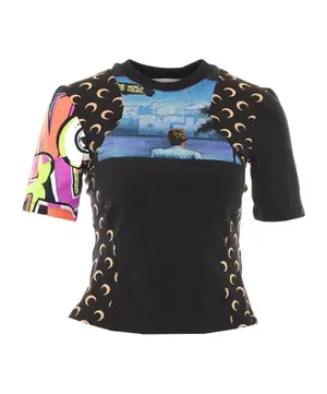 MARINE SERRE Graphic Print Crewneck T-shirt