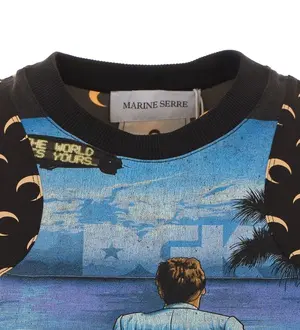 MARINE SERRE Graphic Print Crewneck T-shirt