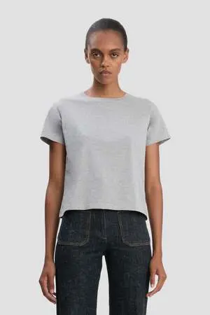 Victoria Beckham Shrunken Fit T-shirt - Grey Marl