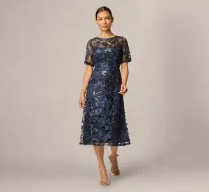 Petite Embroidered Midi Dresses