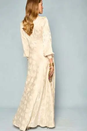 Rixo Emory Daisy Jacquard Champagne Regular