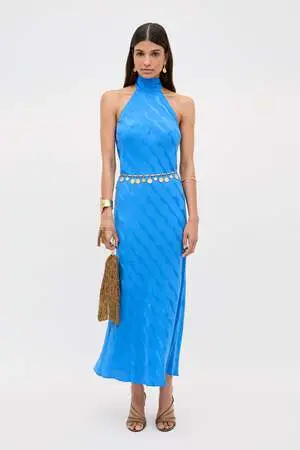 Rixo Maura Wave Jacquard Regular - Blue