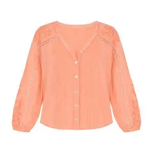 MUCHE & MUCHETTE Embroidered Lace Trim Shirt