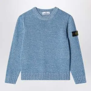 Stone Island Powder Cotton Blend Jumper - Blue