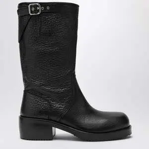Dries Van Noten Leather Biker Boots - Black
