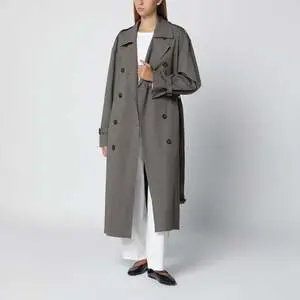 TOTEME Double-breasted Cotton-blend Trench Coat - Grey