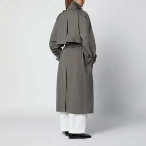 TOTEME Double-breasted Cotton-blend Trench Coat - Grey