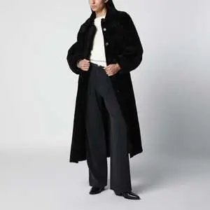 BLANCHA Chocolate Belted Fur Coat