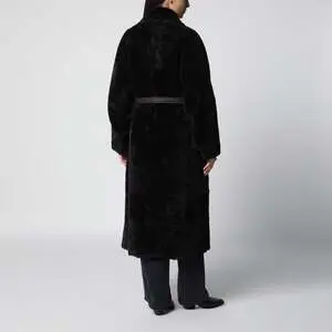 BLANCHA Chocolate Belted Fur Coat