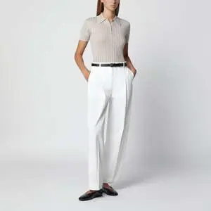 TOTEME Ribbed Cashmere And Silk Polo Shirt
