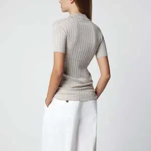 TOTEME Ribbed Cashmere And Silk Polo Shirt