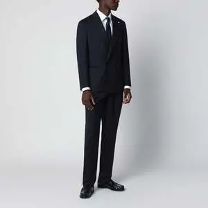 LUIGI BIANCHI Double-breasted Wool Suit - Blue
