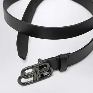 Balenciaga Slim Bb Belt In Calfskin Leather