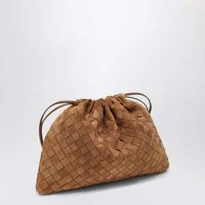 Bottega Veneta Intrecciato Suede Pouch - Brown