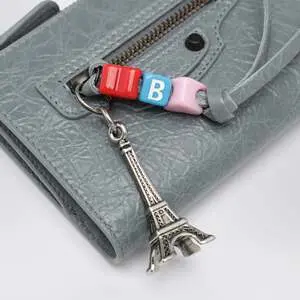 Balenciaga Le City Bifold Lambskin Wallet In -grey - Blue