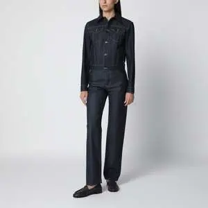 Bottega Veneta Denim Jacket With Intrecciato Collar