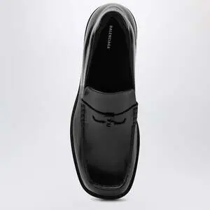 Balenciaga Shiny Calfskin Leather Loafers