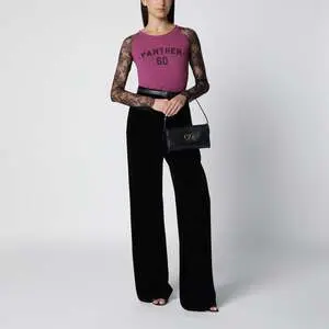 Valentino Garavani Cotton Jersey T-shirt With Lace Sleeves - Pink