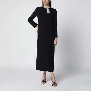 Valentino Garavani Silk Cady Couture Dress With Rhinestone Embellishment