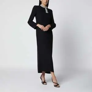 Valentino Garavani Silk Cady Couture Dress With Rhinestone Embellishment