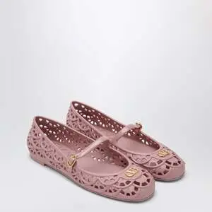 Valentino Garavani Rubber Vlogo Ballet Flats - Pink
