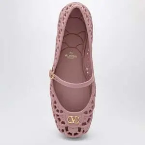 Valentino Garavani Rubber Vlogo Ballet Flats - Pink