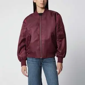 ANINE BING Leon Zip-up Bomber Jacket - Burgundy