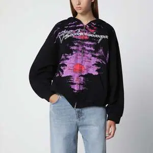 Balenciaga Zip-up Hoodie Dream Surfer In Cotton Fleece - Black