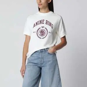ANINE BING ANINE BING Graphic Logo Cotton T-Shirt - White