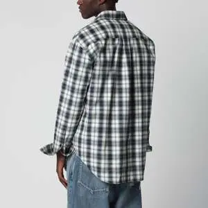 Balenciaga Regular-fit Checked Cotton Flannel Shirt In White/black
