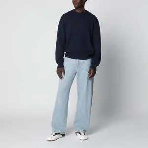 Bottega Veneta Cashmere Crew Neck Sweater With Intrecciato Elbow Patches