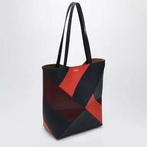 Loewe Puzzle Fold Tote Medium Color-block Calf Leather Bag
