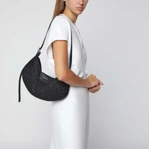 Loewe Medium Raffia And Leather Swing Bag