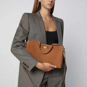 Dolce & Gabbana Medium Vittoria Suede Bag - Brown