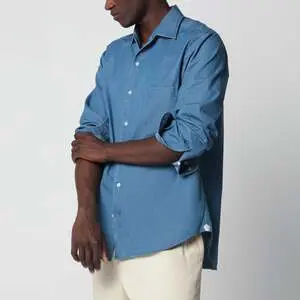 Loro Piana André Cotton Denim Shirt In Super Stone Washed - Blue