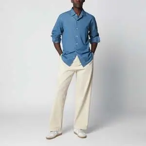 Loro Piana André Cotton Denim Shirt In Super Stone Washed