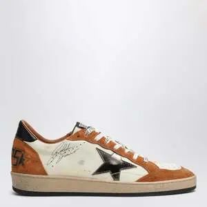 GOLDEN GOOSE Ball Star Sneakers In /beige/brown/olive - White
