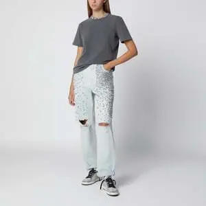 GOLDEN GOOSE Embellished Cotton T-shirt - Grey