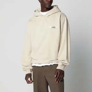 Jacquemus Hoodie With Grosgrain Logo Detail - Beige