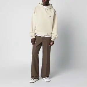 Jacquemus Hoodie With Grosgrain Logo Detail - Beige