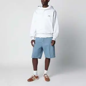 Jacquemus Cotton Fleece Hoodie With Grosgrain Logo - Grey