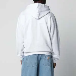 Jacquemus Cotton Fleece Hoodie With Grosgrain Logo - Grey