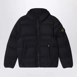 Stone Island Nylon Hooded Down Jacket - Black