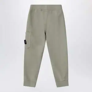 Stone Island Moss Cotton Jogging Trousers With Compass Patch